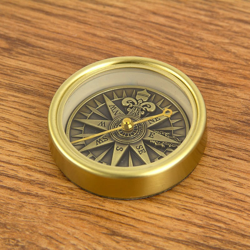 Antique Brass Compass Rose 5cm — T10 Asia